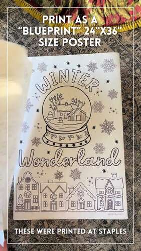 Christmas New Years Coloring Pages | Winter Coloring Activity | Poster ...