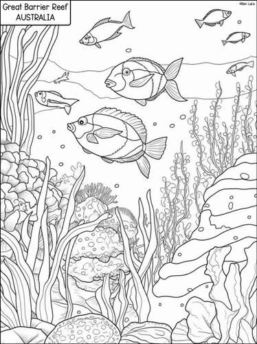 Landmarks of Australia - World Geography Facts & Coloring - Uluru ...