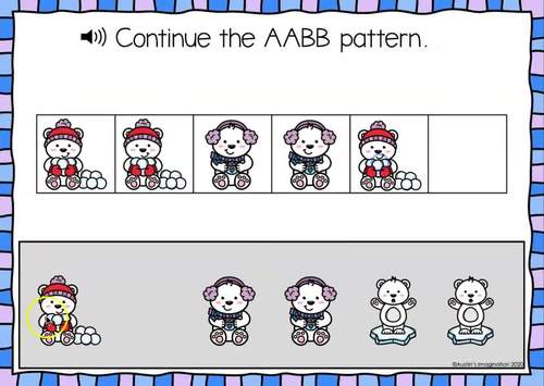 Winter Patterns Boom Cards™ - AABB ABC AABC Patterns by Austin's ...