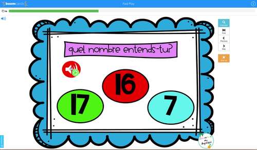 BOOM CARDS Nombres de 1 à 20 | Maths French Numbers SET 3 by Digital ...