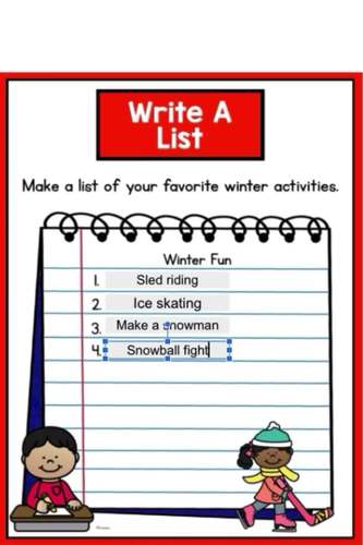 January Journal Writing Prompts And Templates Kindergarten 1st Grade ...