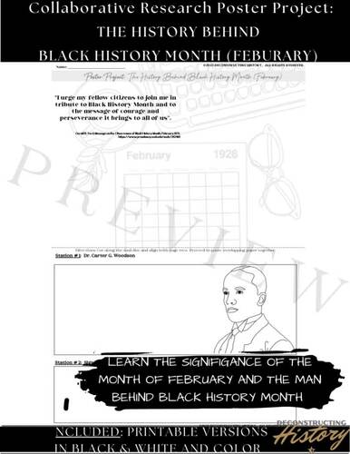 Black History Month Poster Project by Deconstructing History | TPT