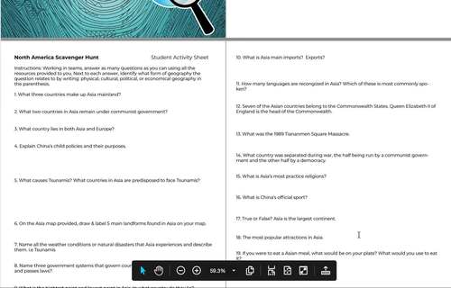 NEW! GEOGRAPHY, ASIA SCAVENGER HUNT by Geography and Math Made Easy