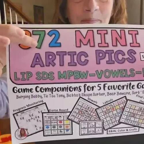 372 EARLY Speech Sounds, Vowels & FCD Mini Artic Pics Game Companions ...