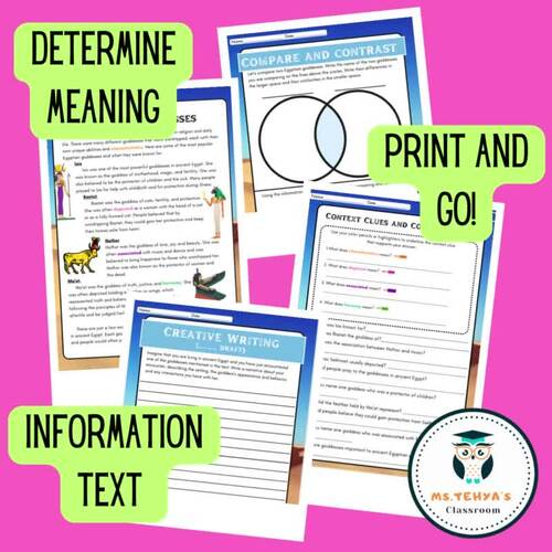 Egyptian Goddesses | Reading Comprehension & Writing Activities | TPT