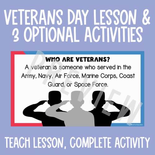 Veterans Day Presentation & Activities, Writing Thank You Cards ...