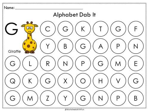 Alphabet Find & Dab: Fun Letter Recognition Worksheets Printables, T-204