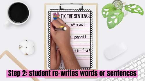 Occupational Therapy FIX THE MISTAKES handwriting practice BACK TO SCHOOL