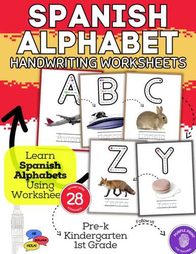 Spanish Alphabet letters tracing handwriting worksheets for Pre-k ...