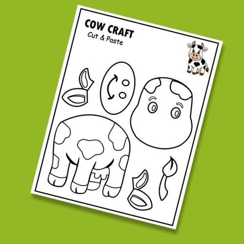 Friendly Farm Cow Craft | On the Farm & Animals | Cut & Paste Art