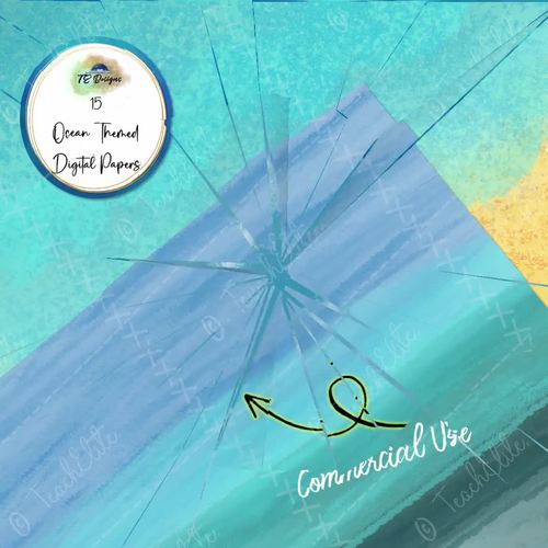 15 Ocean Themed background digital paper by Teach Elite | TPT