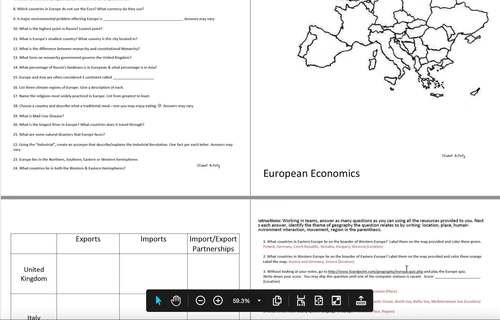 Europe Geography — Eastern & Western Europe Scavenger Hunt (Intro Activity)