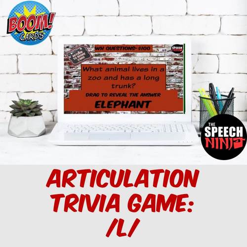 Articulation Trivia Game Boom Cards: L by The Speech Ninja | TpT