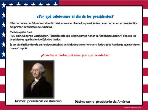 President's Day-Día de los presidentes/Abraham Lincoln- Spanish | TpT