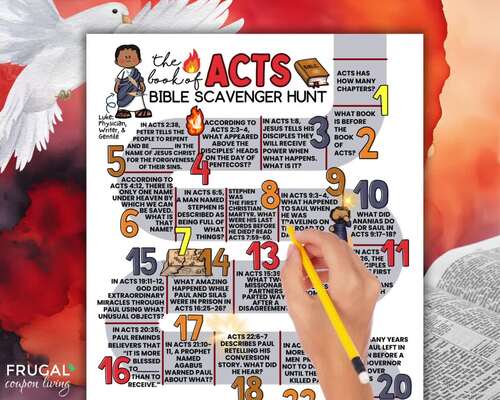 Acts Bible Scavenger Hunt Activity Printable, Book of Acts Pentecost ...