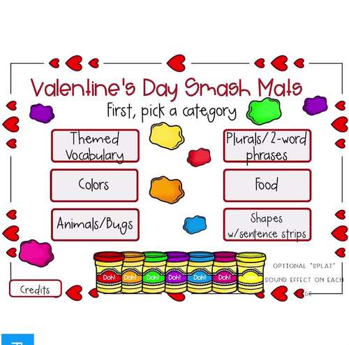 Valentine's Day Vocabulary SMASH MATS + SENTENCE STRIPS + BOOM CARDS!