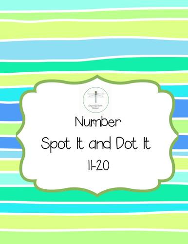 Number Spot It and Dot It 11-20 by DragonflyTeacher Creations | TPT