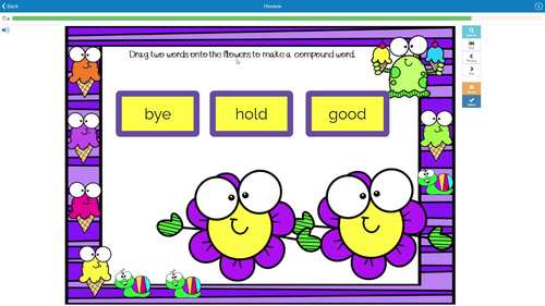 Spring Snails Compound Words Grammar Boom Cards by The British Kitty