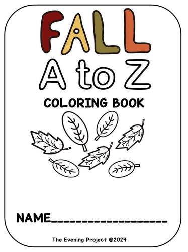 FALL A TO Z coloring book /tracing fall words/Fall vocabulary for K and ...