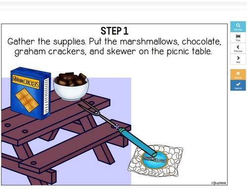 Making S'mores Sequencing Language Activity BOOM CARDS™ No Print Speech