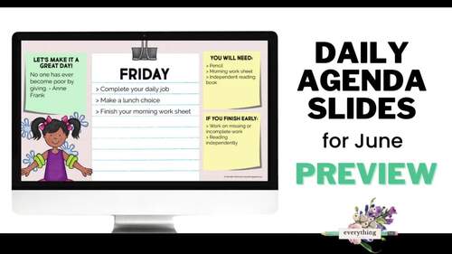 Daily Schedule Template EDITABLE - June Daily Morning Slides - Google ...