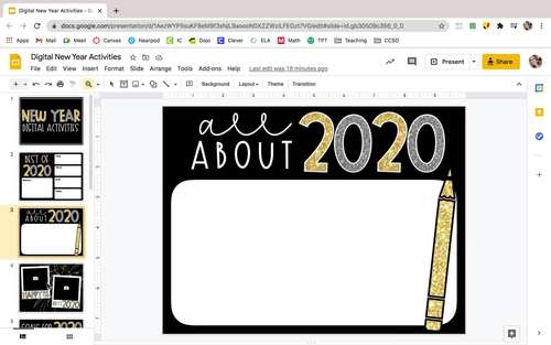 Digital New Years 2021 Activities by Miss Madonna | TpT
