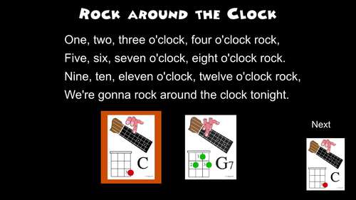 Rock Around the Clock play along for ukulele by Gingermore Music