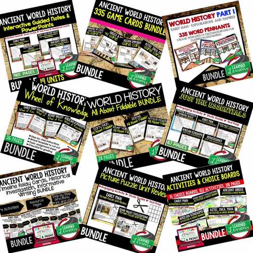 Early Man & River Valley Civilizations World History BUNDLE | TpT