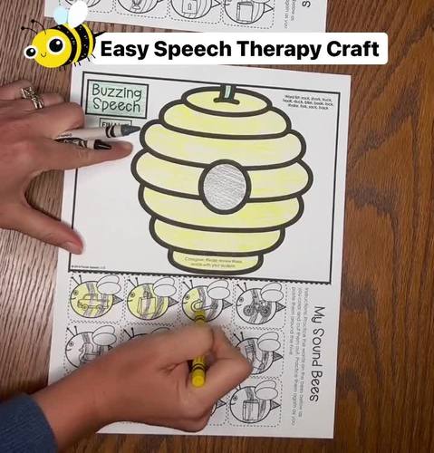 Buzzing Speech One Page Bee themed Speech Therapy Craft by Panda Speech