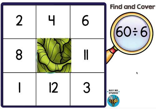 Division Facts Fluency | Dividing by 6 Boom Cards Games by Busy Bee Studio