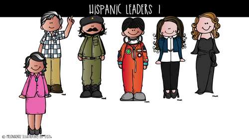 Hispanic Leaders 1 clip art, Historical Figures, Latino COMBO PACK