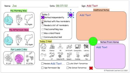 Daily Communication Log Print and for Google Slides™ | Special Education