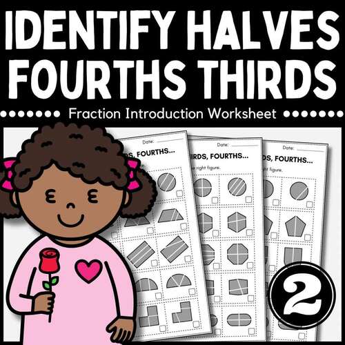 ️Halves Thirds Fourths - Equal parts - Fractions Math Worksheets 1st ...