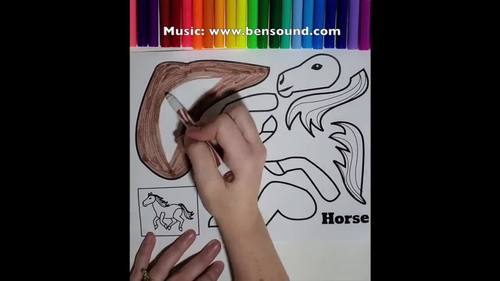 Cut and Paste a Horse Fine Motor Scissor Skills Craft Farm Animal Activity