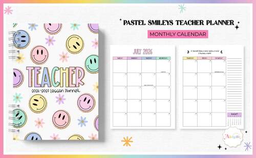 2026-2027 Printable Teacher Planner | Teacher Binder | Pastel Smiley ...