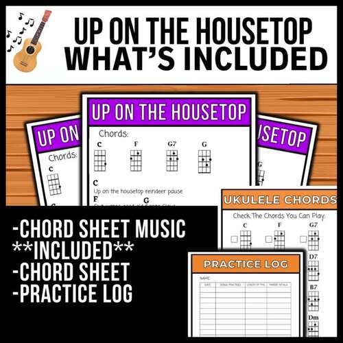 Ukulele Christmas Music → Up On The Housetop | No Prep Print & Play Chords