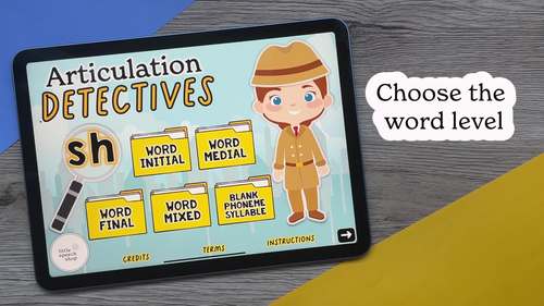 Articulation Detective - SH - with GIFs - Boom Cards™ and PowerPoint