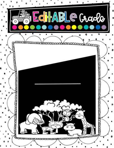 Bright Safari Folder/Binder Label Covers with Editable Text by Kayla ...