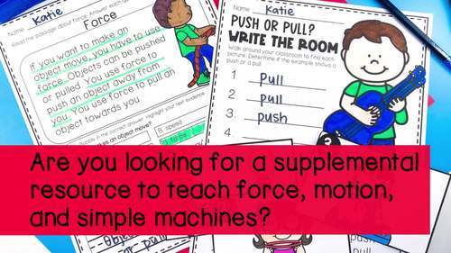 Force and Motion Activities | Push and Pull | Simple Machines | First ...