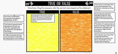 Revolutionary War Causes DIGITAL Interactive Notebook | Choice Board