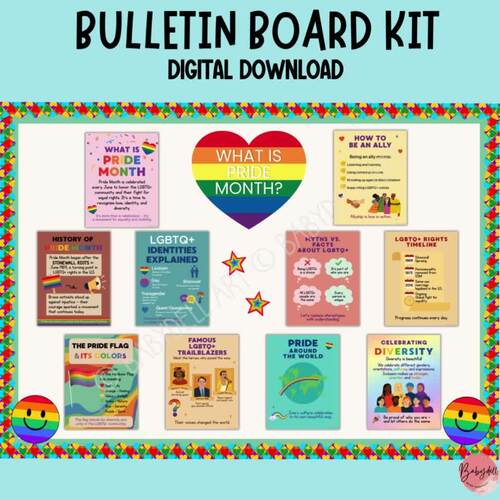 Pride Month Bulletin Board Kit & LGBTQ Posters | Inclusive Classroom Decor