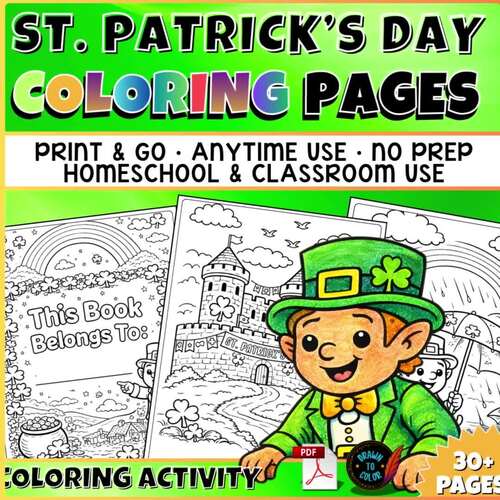 St. Patrick’s Day Coloring Pages | Print and Go March Coloring Activities