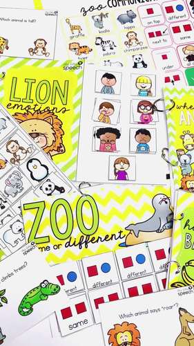 Zoo Animals Preschool Language Unit for Speech Therapy Activities