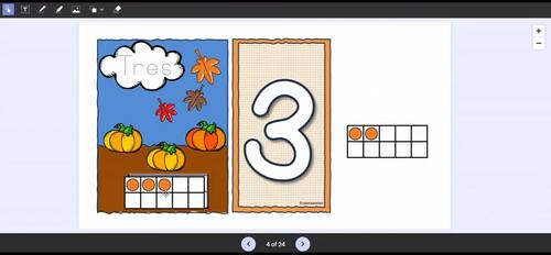 Fall Numbers Playdough Workstation- English and Spanish-Números de Otoño