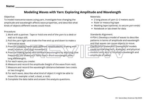 Wave Properties, Energy, and Motion Slides, Labs, Worksheets Bundle JH ...