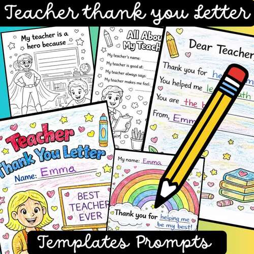 End of Year Teacher Thank You Letter Template | Teacher Appreciation ...