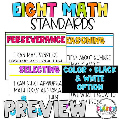 8 Standards of Mathematical Practice by The Classy Teacher | TPT