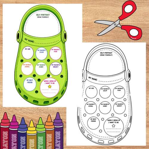 All About Me Crocs Writing-Back to School Getting to Know You Activity