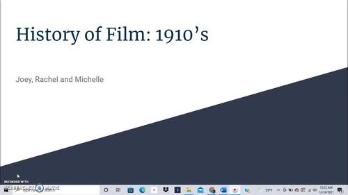 History of Film Lesson Plan (Video Production Unit 2) by Ready For More
