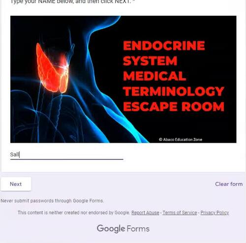 Endocrine System Medical Terminology Escape Room by Abaco Education Zone